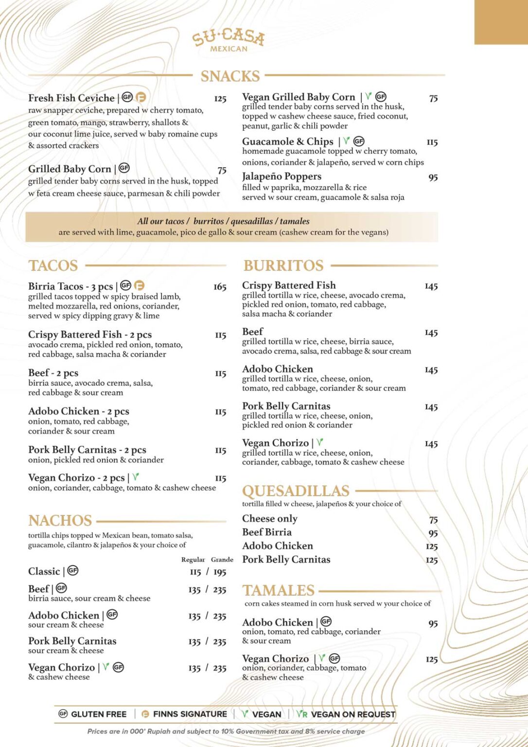 Monsoon Food Menu - FINNS Beach Club
