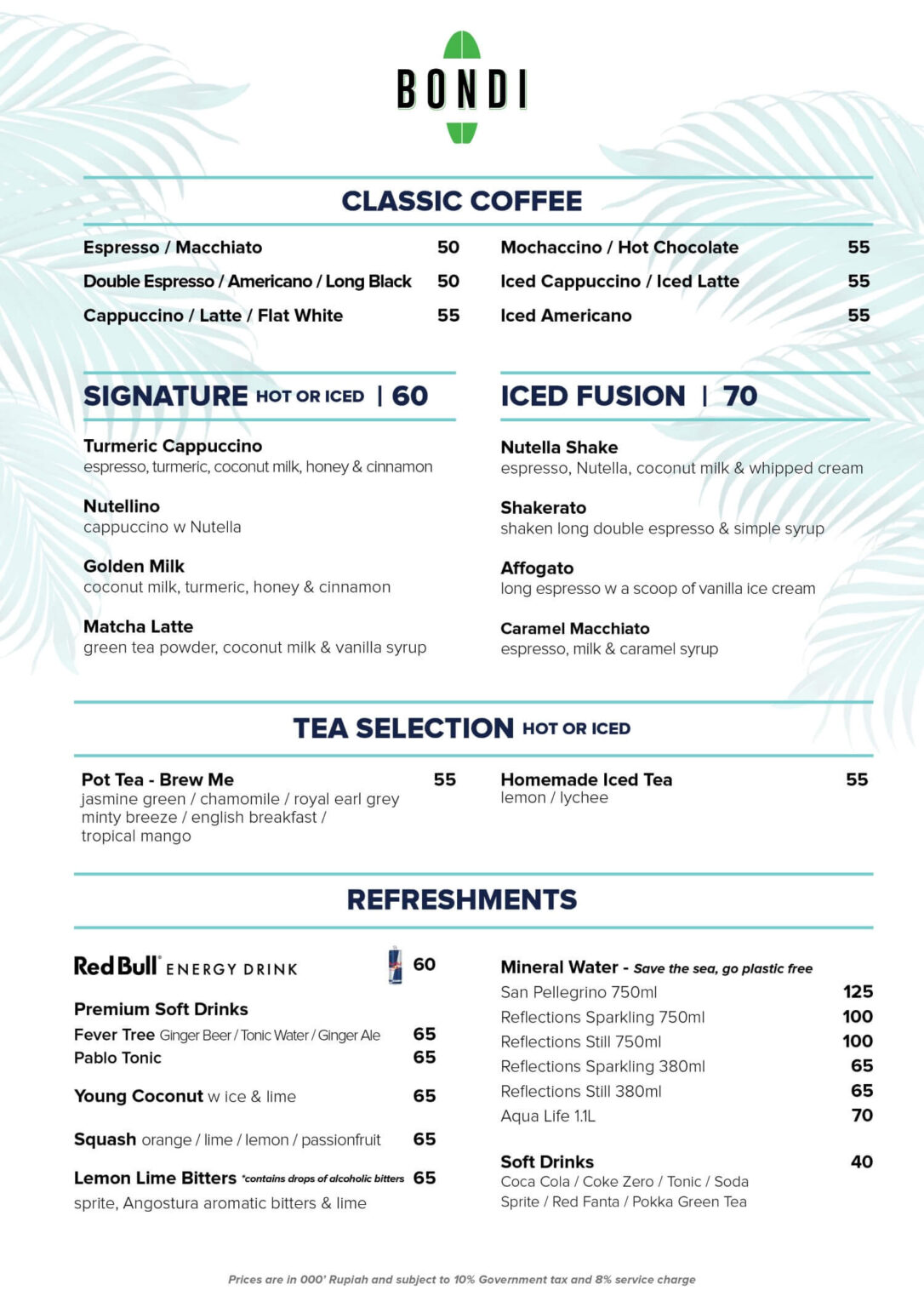Beach Party Drink Menu - FINNS Beach Club