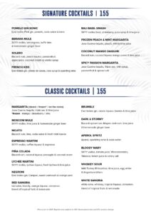 VIP Drink Menu - FINNS Beach Club