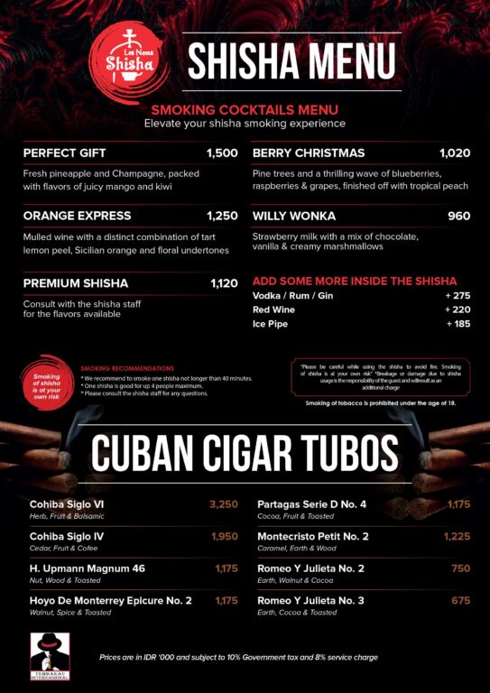 VIP Drink Menu - FINNS Beach Club