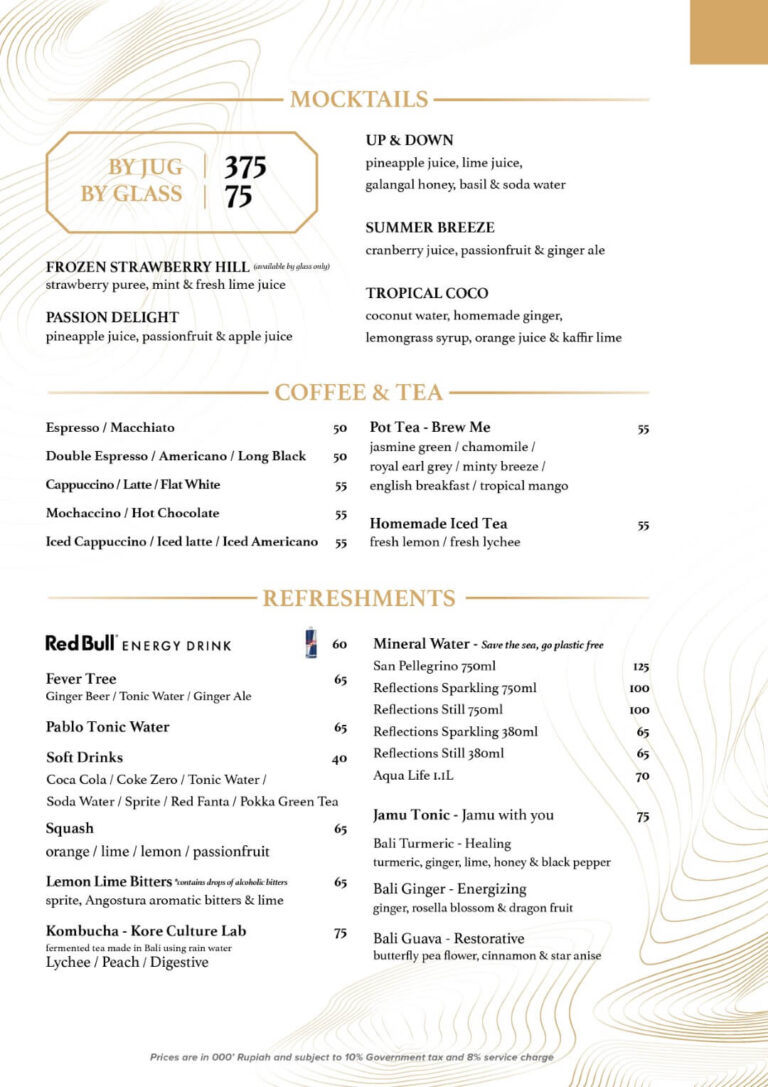 Monsoon Drink Menu - FINNS Beach Club