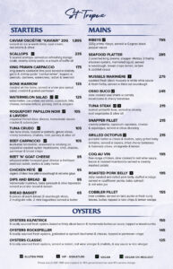 VIP Food Menu - FINNS Beach Club