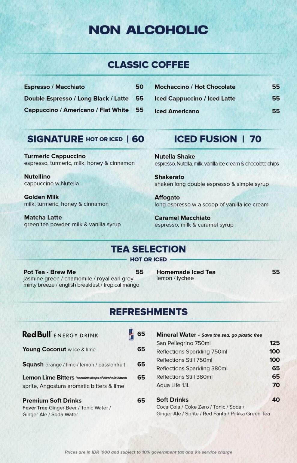 Beach Party Drink Menu - FINNS Beach Club