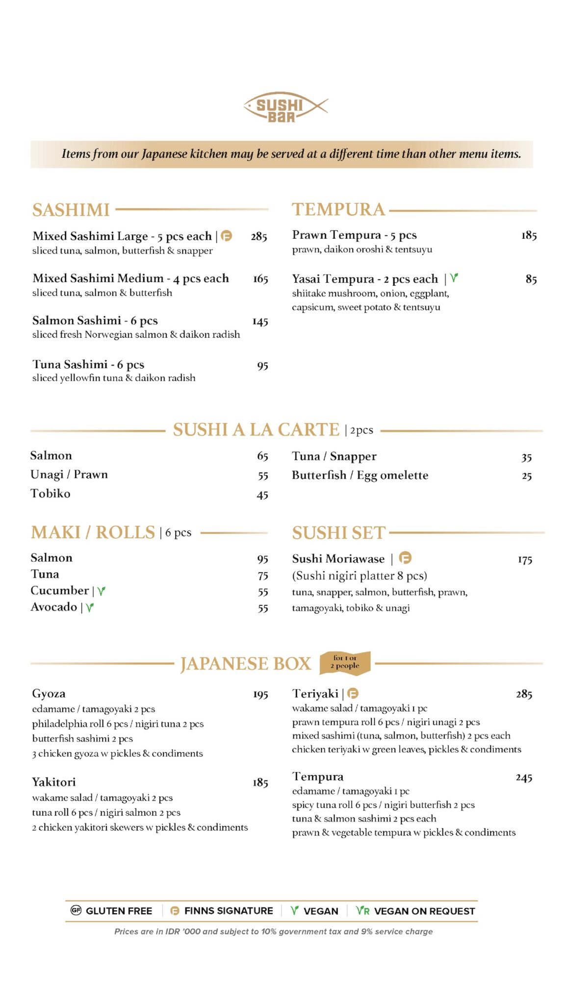 Monsoon Food Menu - FINNS Beach Club