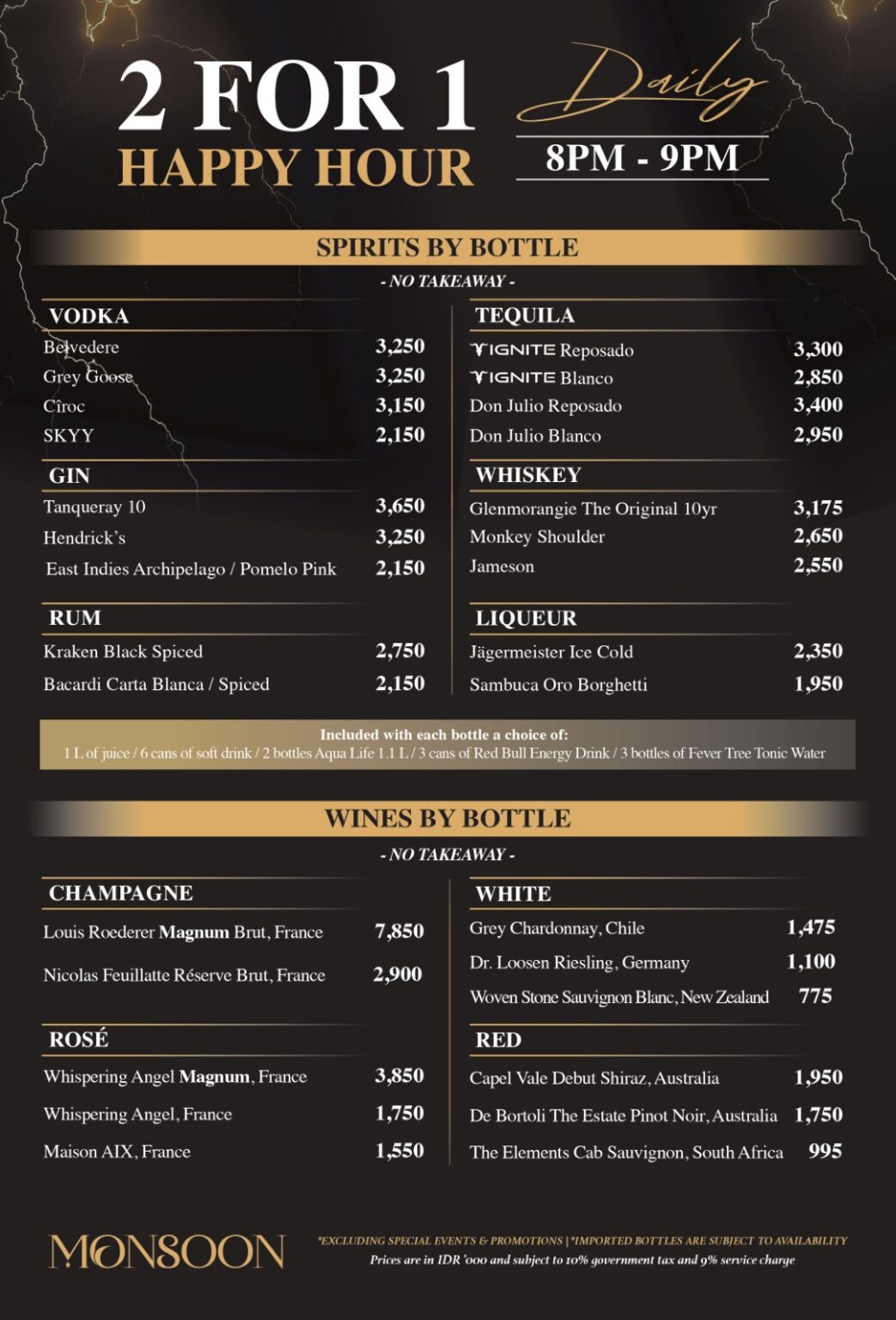 Monsoon Drink Menu - FINNS Beach Club