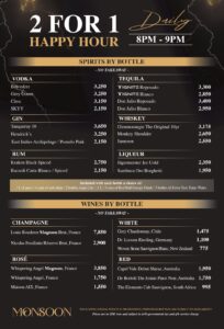 Monsoon Drink Menu - FINNS Beach Club