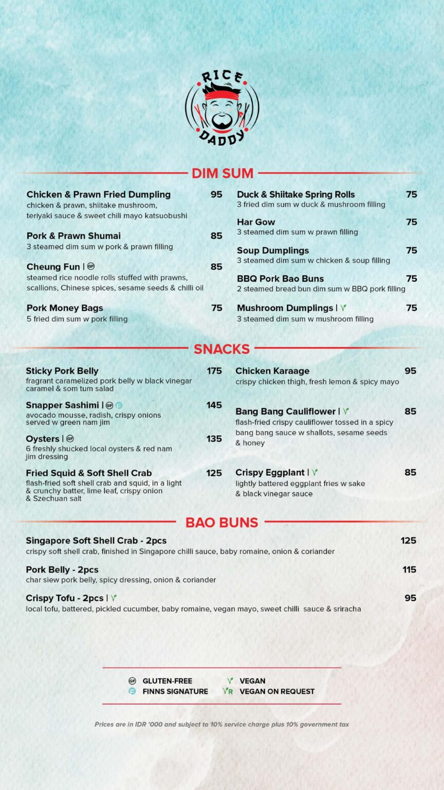 Beach Party Food Menu - FINNS Beach Club