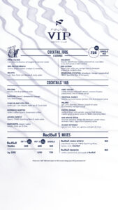 VIP Drink Menu - FINNS Beach Club